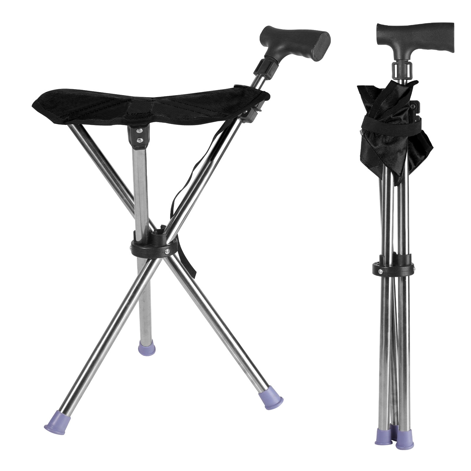 Portable Trekking Hiking Pole, Folding Walking Stick with Seat, Walking ...