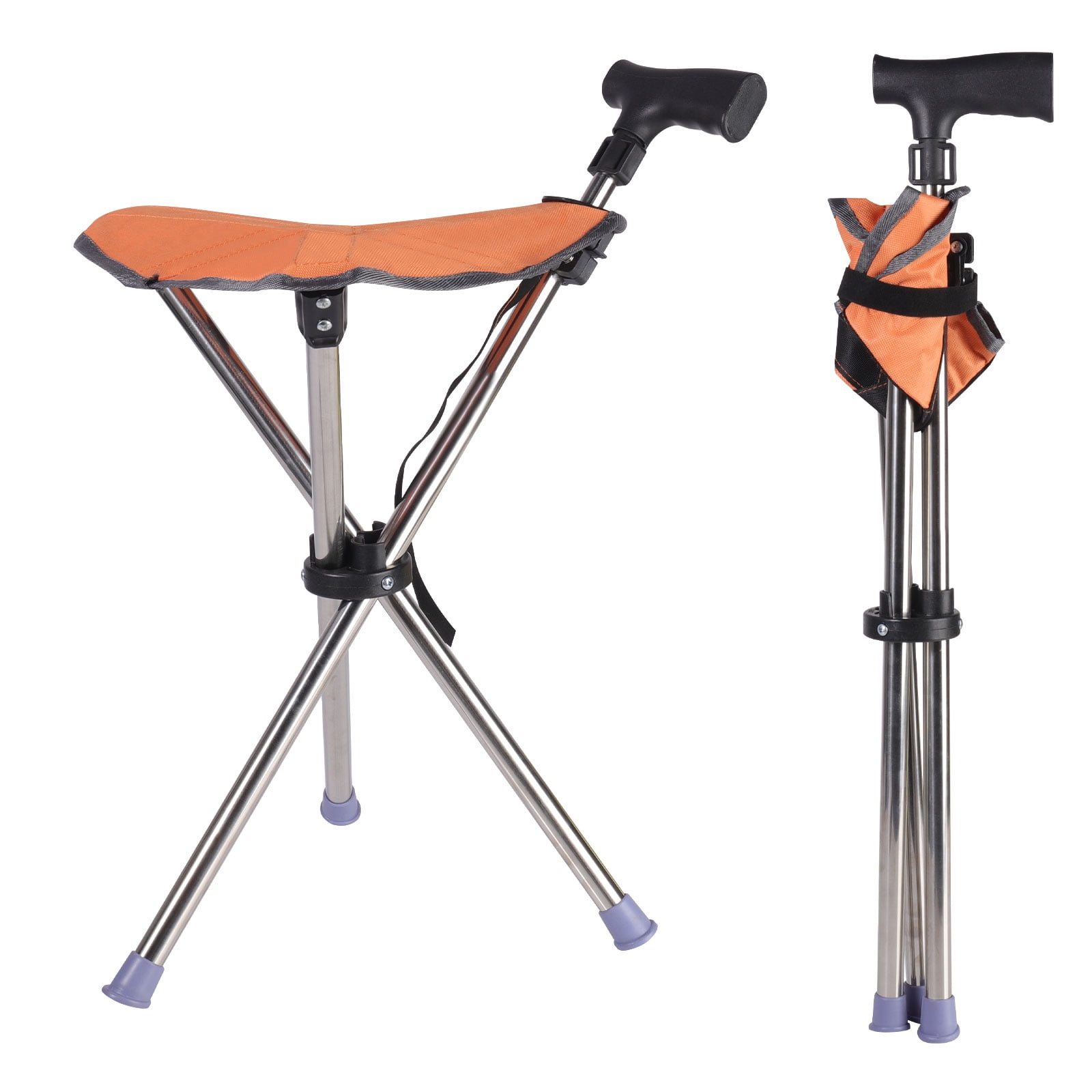 Portable Trekking Hiking Pole, Folding Walking Stick with Seat, Walking ...