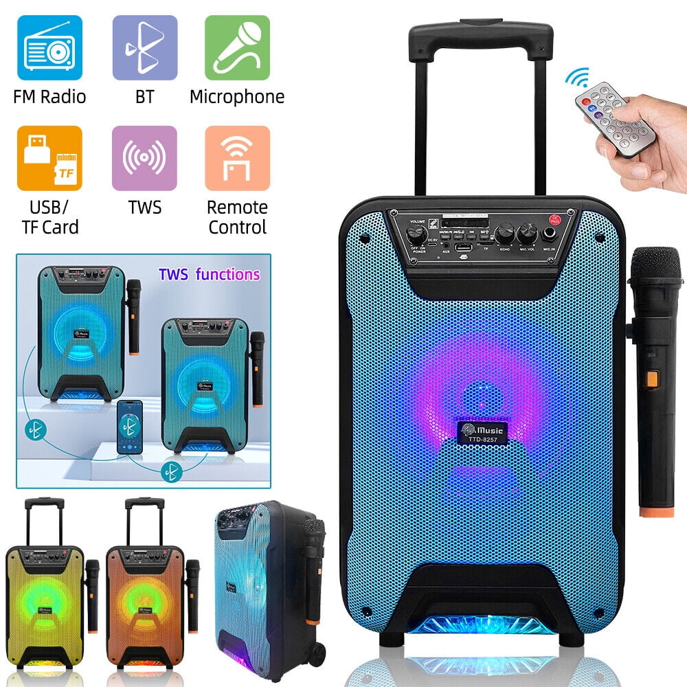 Portable Trolley Bluetooth Speaker Small PA System Stereo Heavy Bass ...