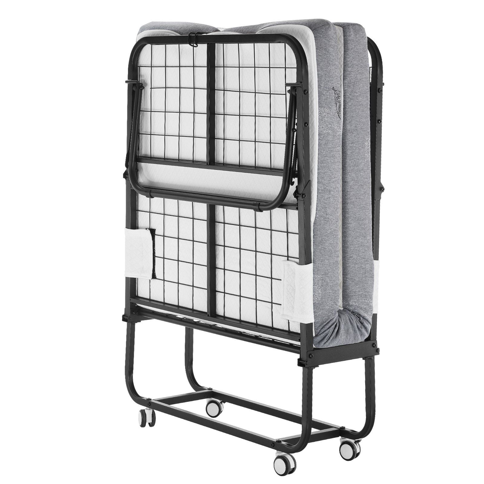 Portable Twin Rollaway Bed - 31x75 Inch Folding Frame with 4-Inch ...