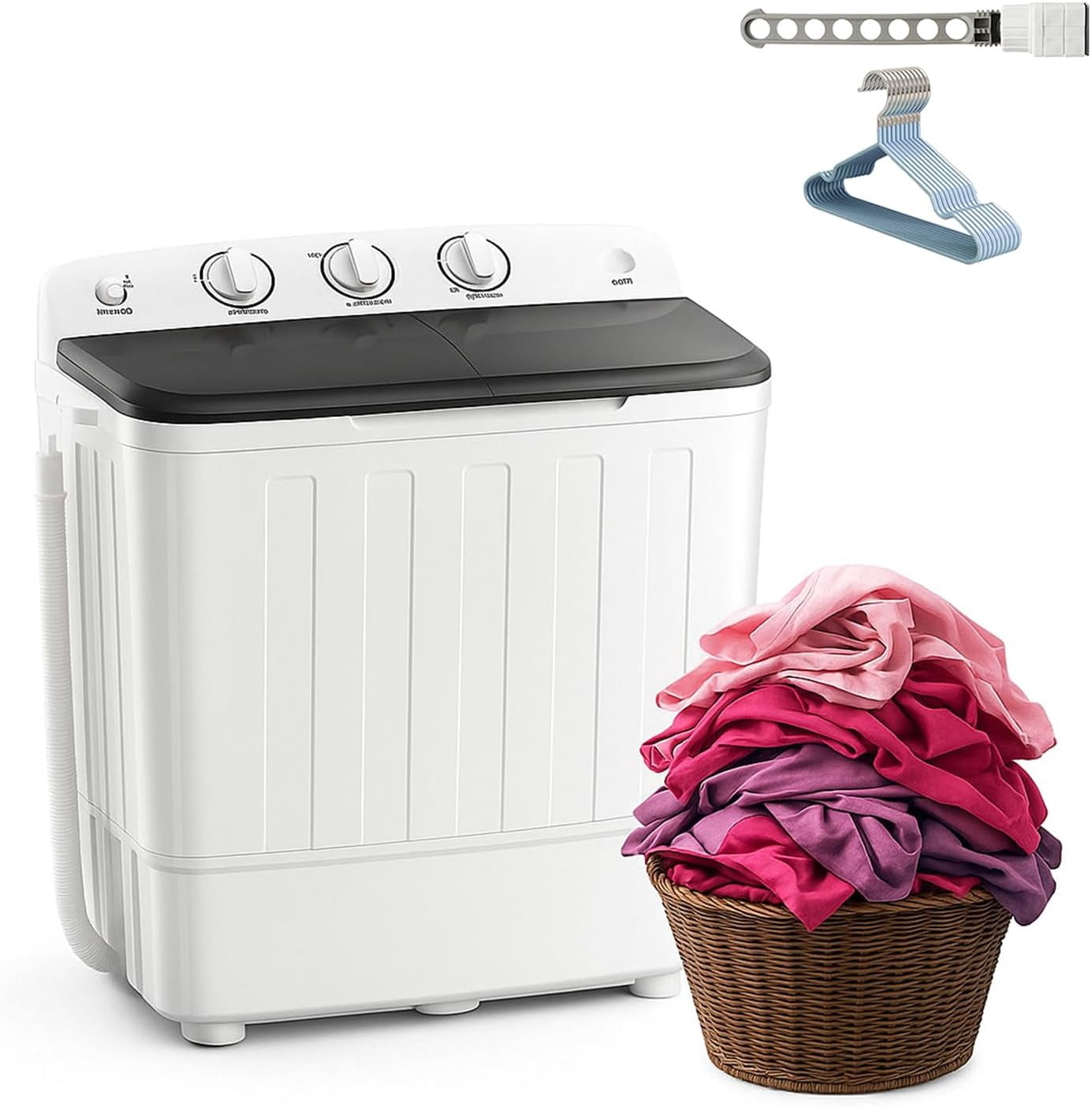 Portable Twin Tub 18lbs Washing Machine, Buy Washer Get Dry Rack ...