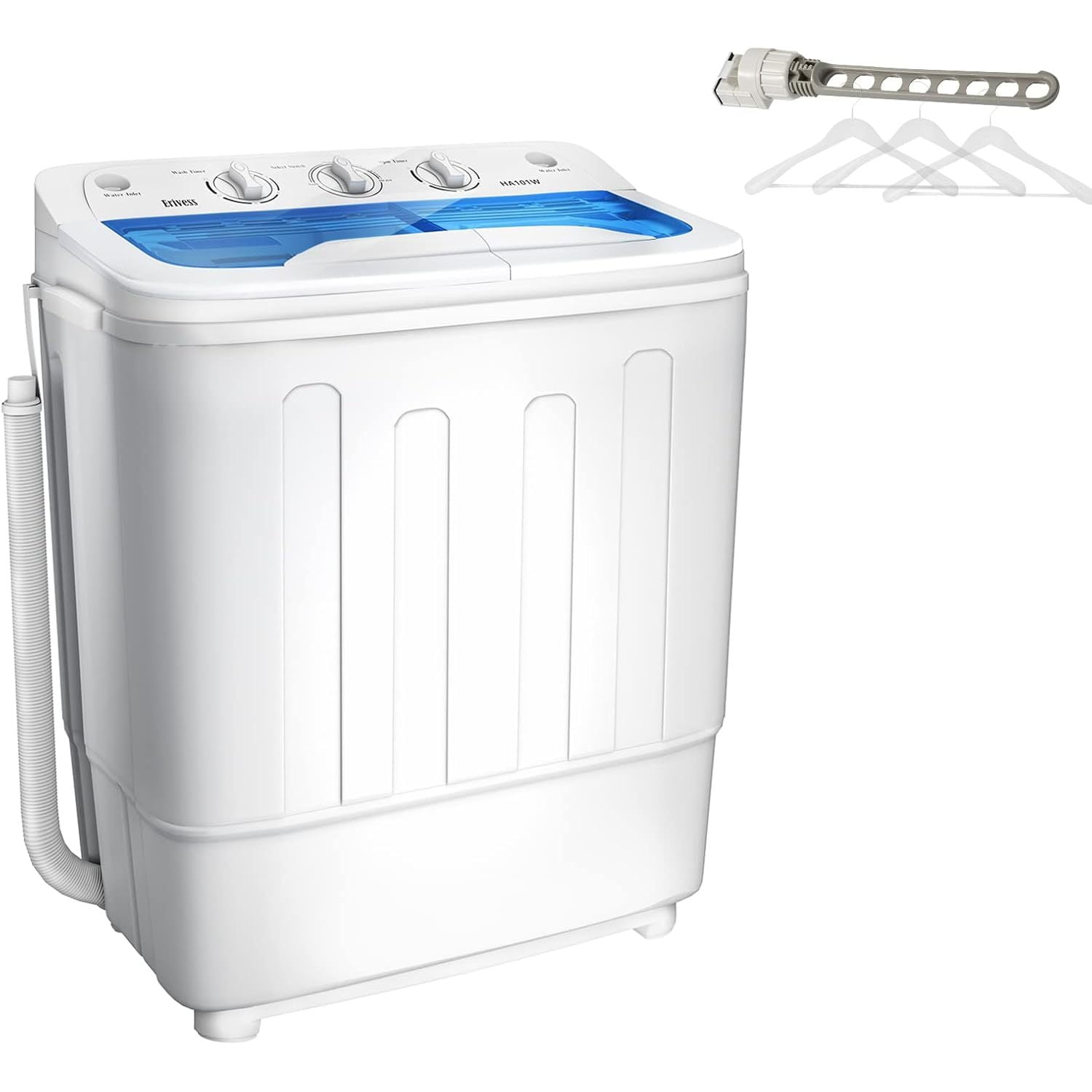 Portable Twin Tub 18lbs Washing Machine with Drying Rack, 11lbs Washer ...