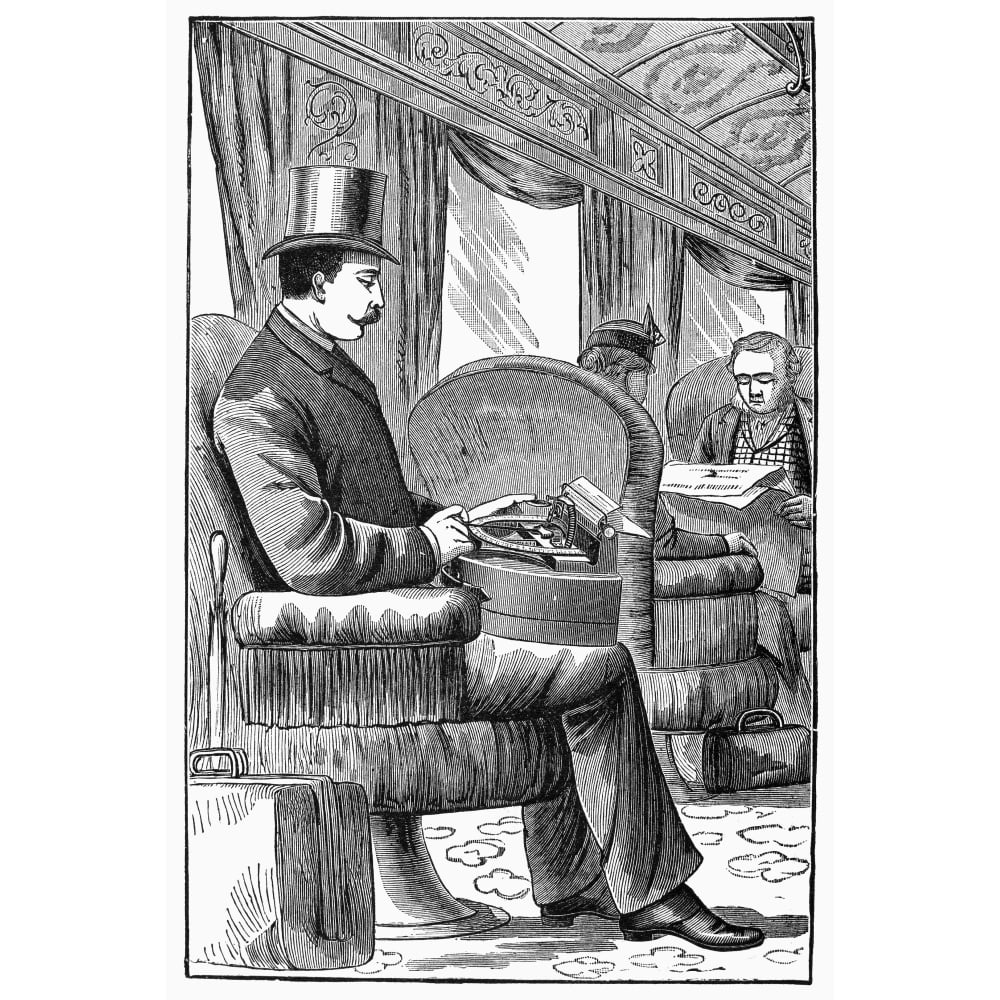Portable Typewriter 1889. Na Man Using A Victor Portable Typewriter ...