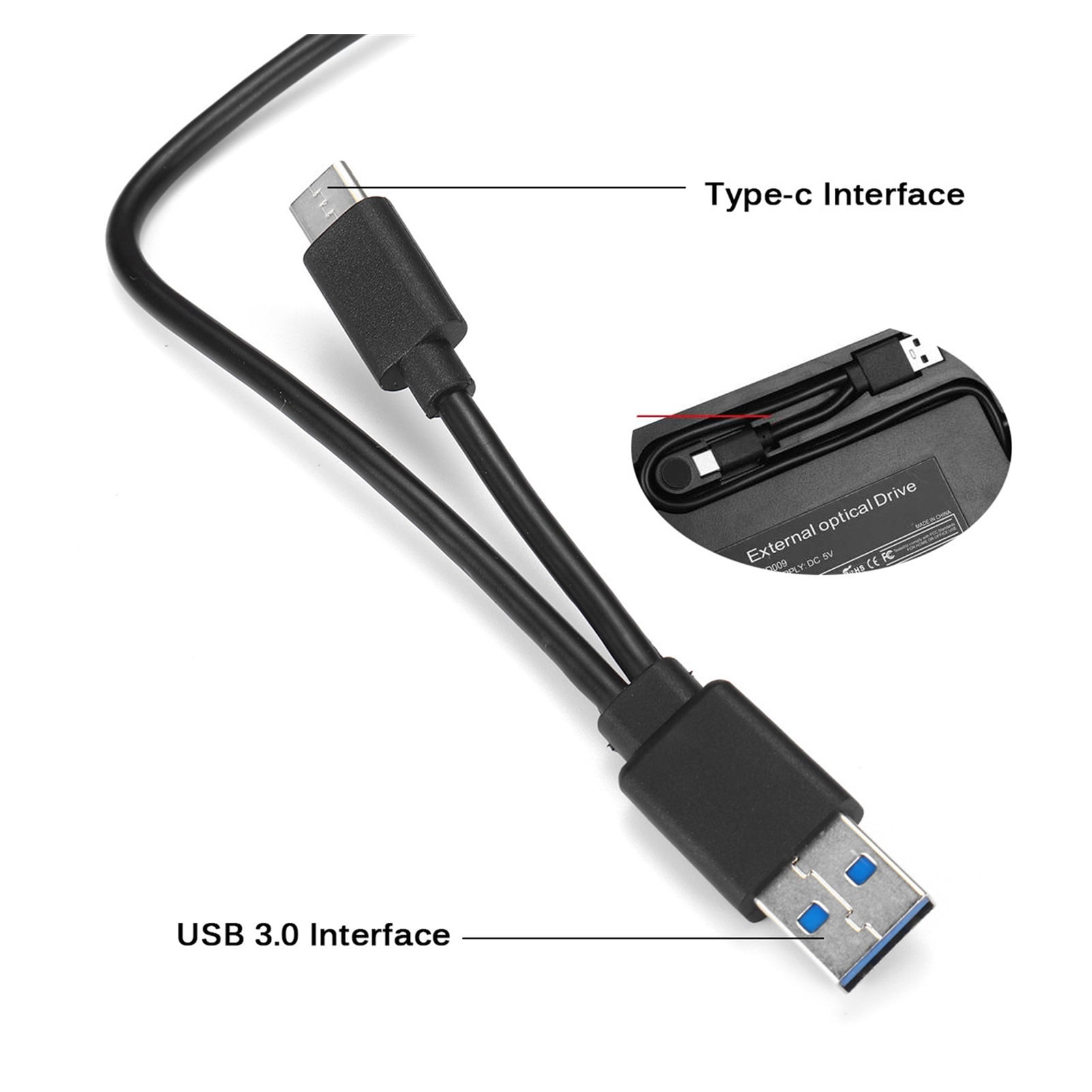 Portable USB 3.0 DVD-ROM CD ROM Optical Drive External SlimDisk Reader ...