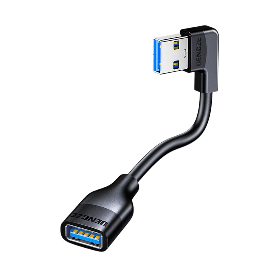 Portable USB 3.0 Right Angle Extension Cable Male Female Adapter for ...
