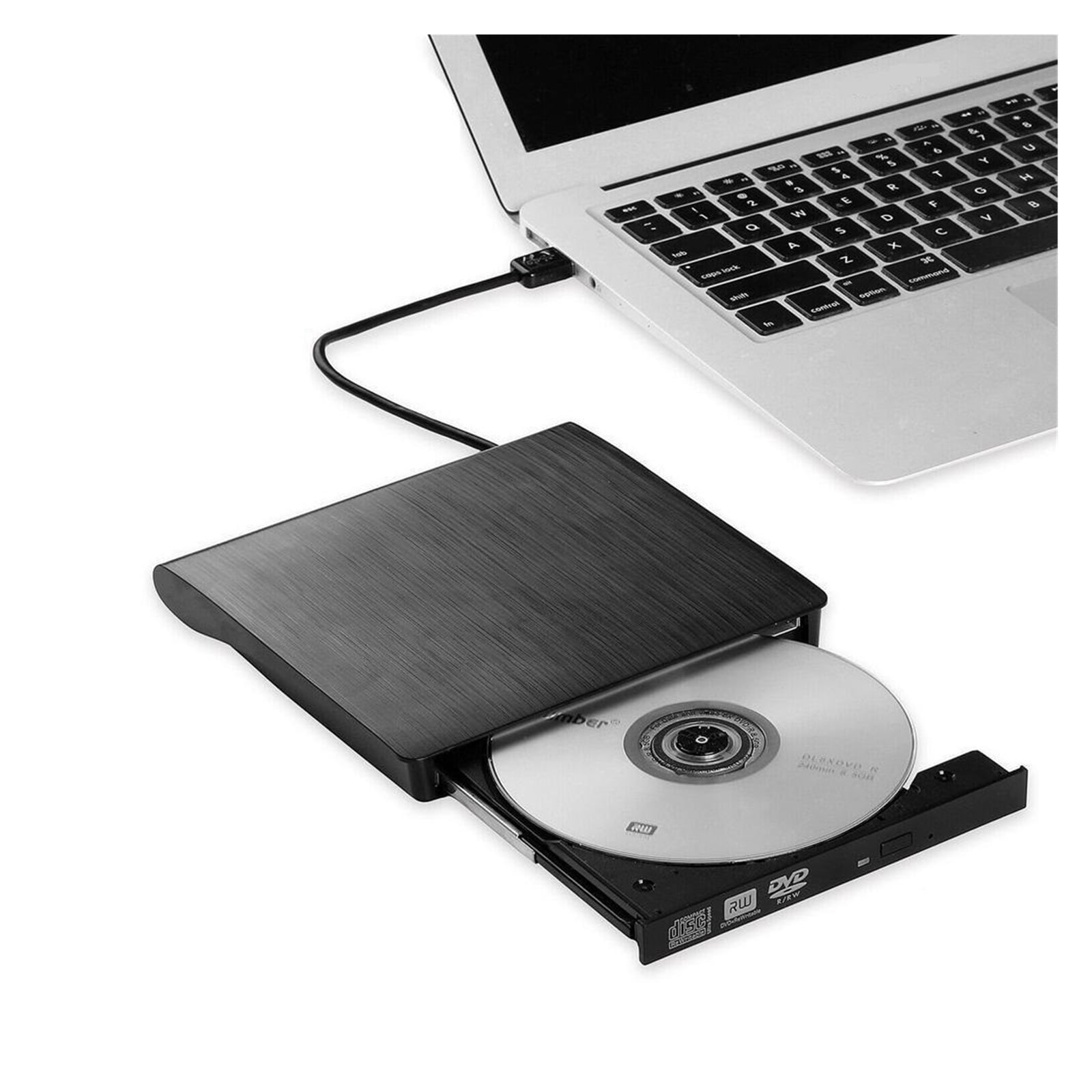 Portable USB 3.0 Slim External DVD RW CD Writer Drive Burner Reader ...