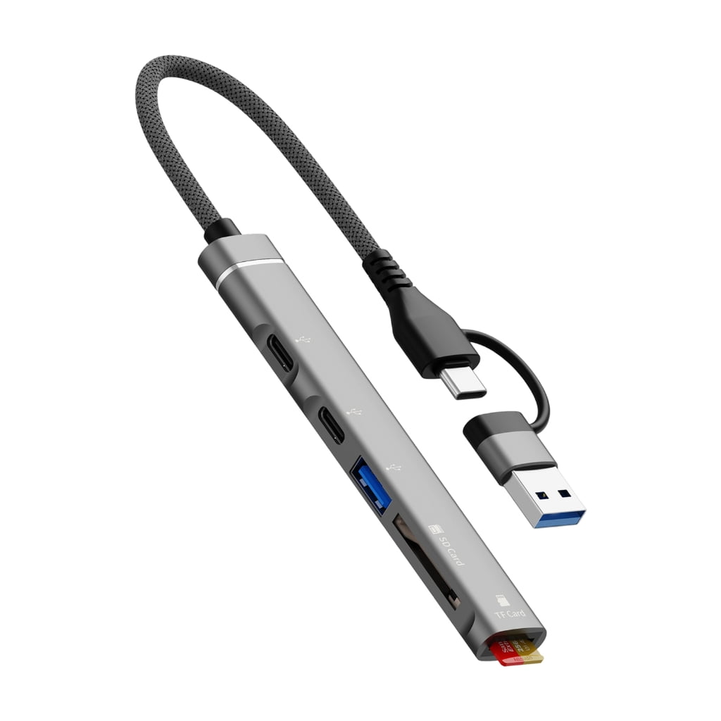 Portable USB C And USB A To TFSD Card Adapters Multiport Hubs Fast Data ...