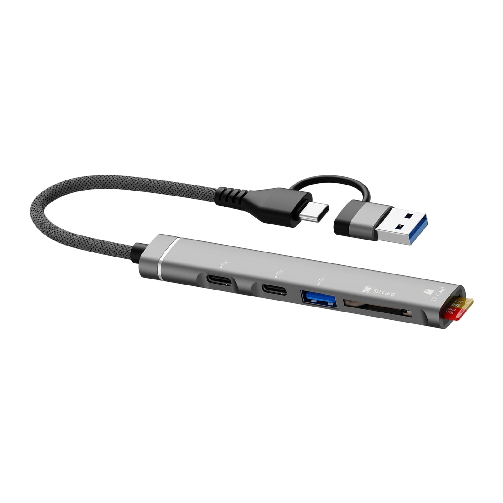 Portable USB C And USB A To TFSD Card Adapters Multiport Hubs Fast Data ...