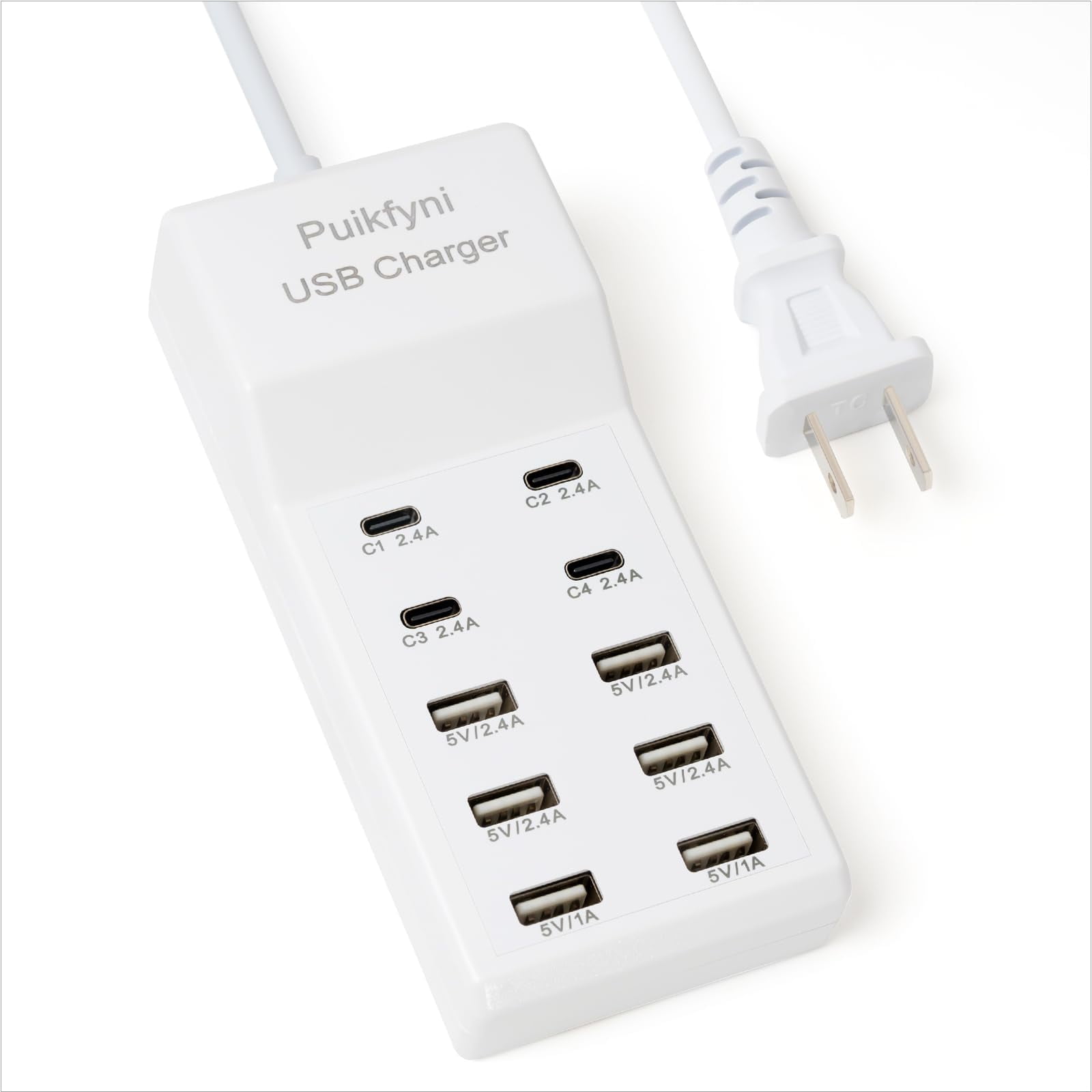 Portable USB C Charging Station,USB-C 4-Ports, Hub 10-Ports USB Charger ...