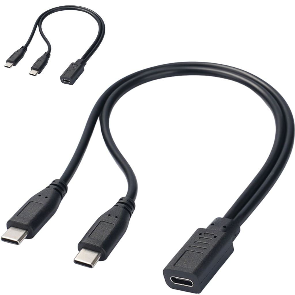 Portable USB C Male to Double USB C Female Splitter Converter Adapter ...