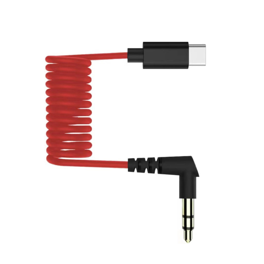 Portable USB C Mic Cable Type C/3.5mm TRS/TRRS Plugs Coiled Cable for ...