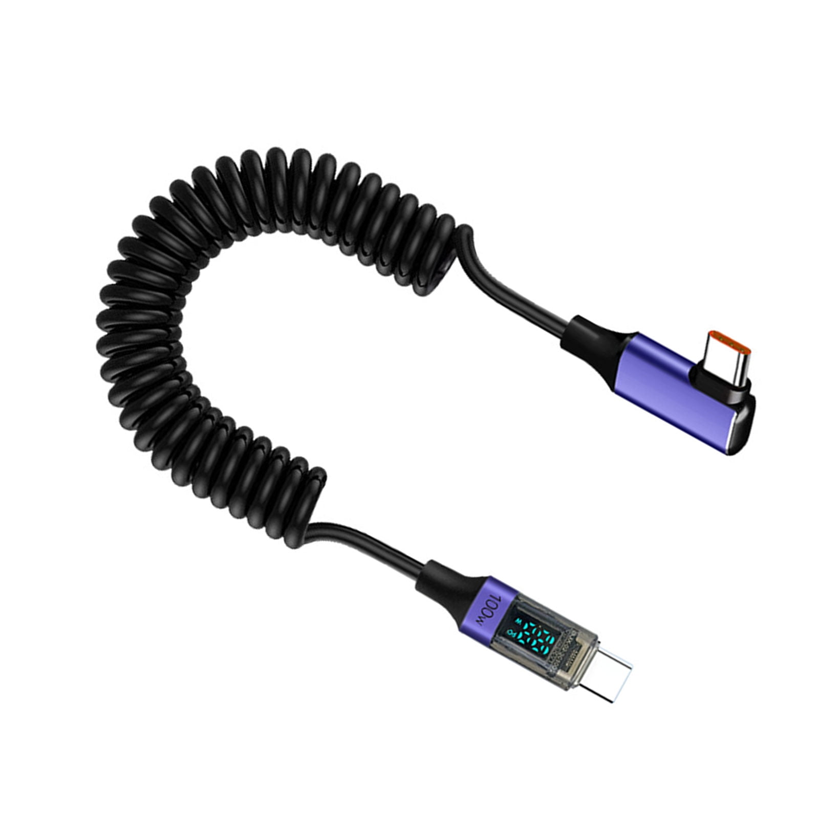 Portable USB C Quick Charging Wire Type C PD100W Charging Cable Spring ...