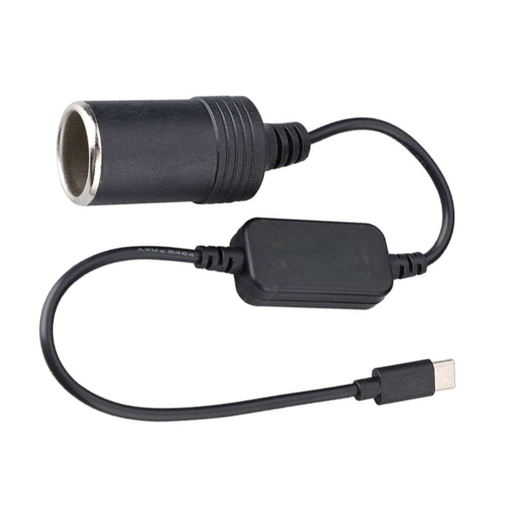 Portable USB C to 12V Car Cigarettes Lighter Socket Cable Type C To 12V ...