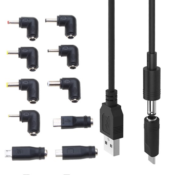 Portable USB Charging Cable USB To DC5V Power Cable 10Adapters DC5V ...