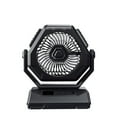 Portable USB Desk Fan with LED Light Oscillating Function Digital ...