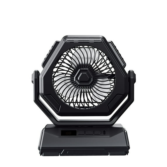 Portable USB Desk Fan with LED Light Oscillating Function Digital ...