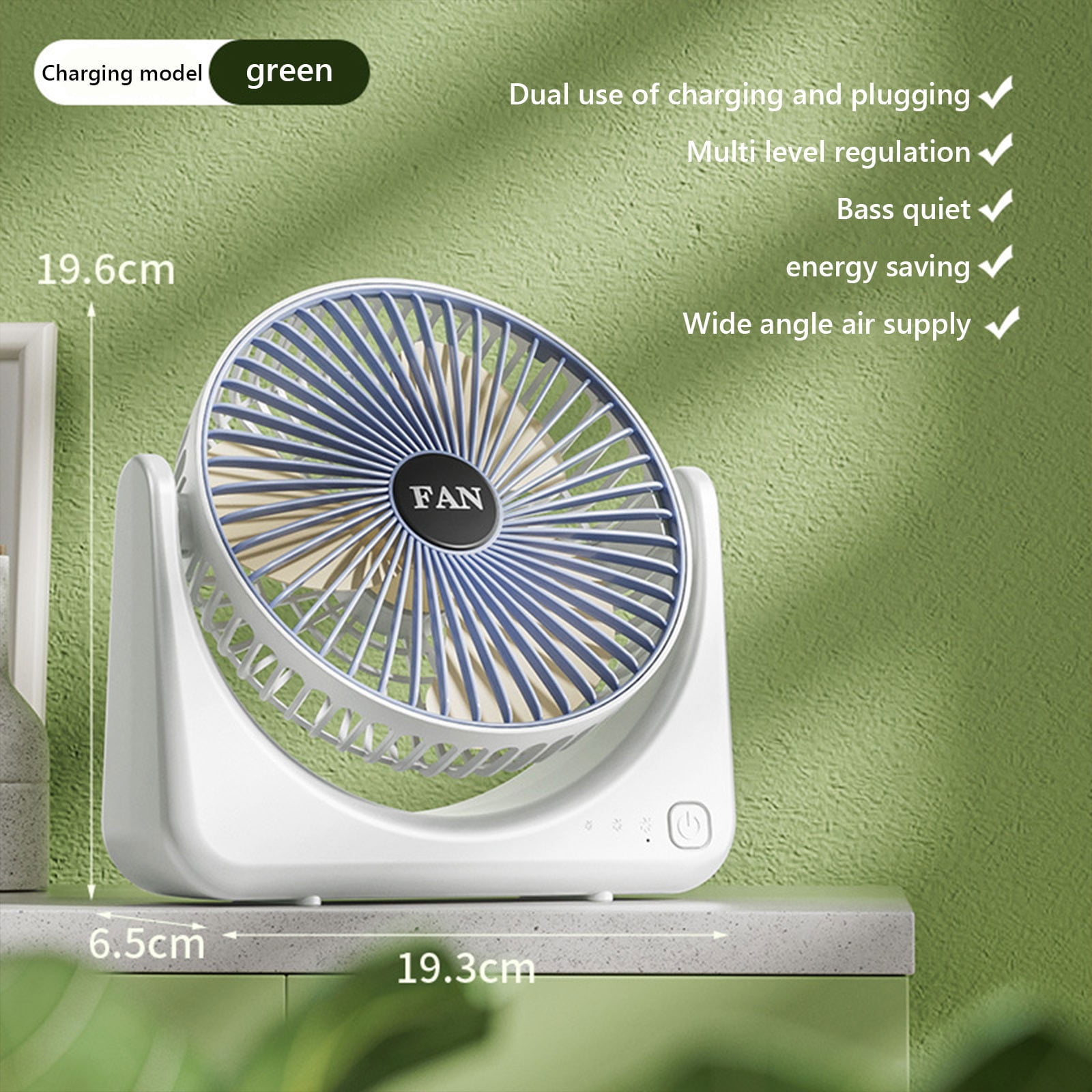 Portable USB Desktop Fan with Silent Technology and Head Oscillation ...