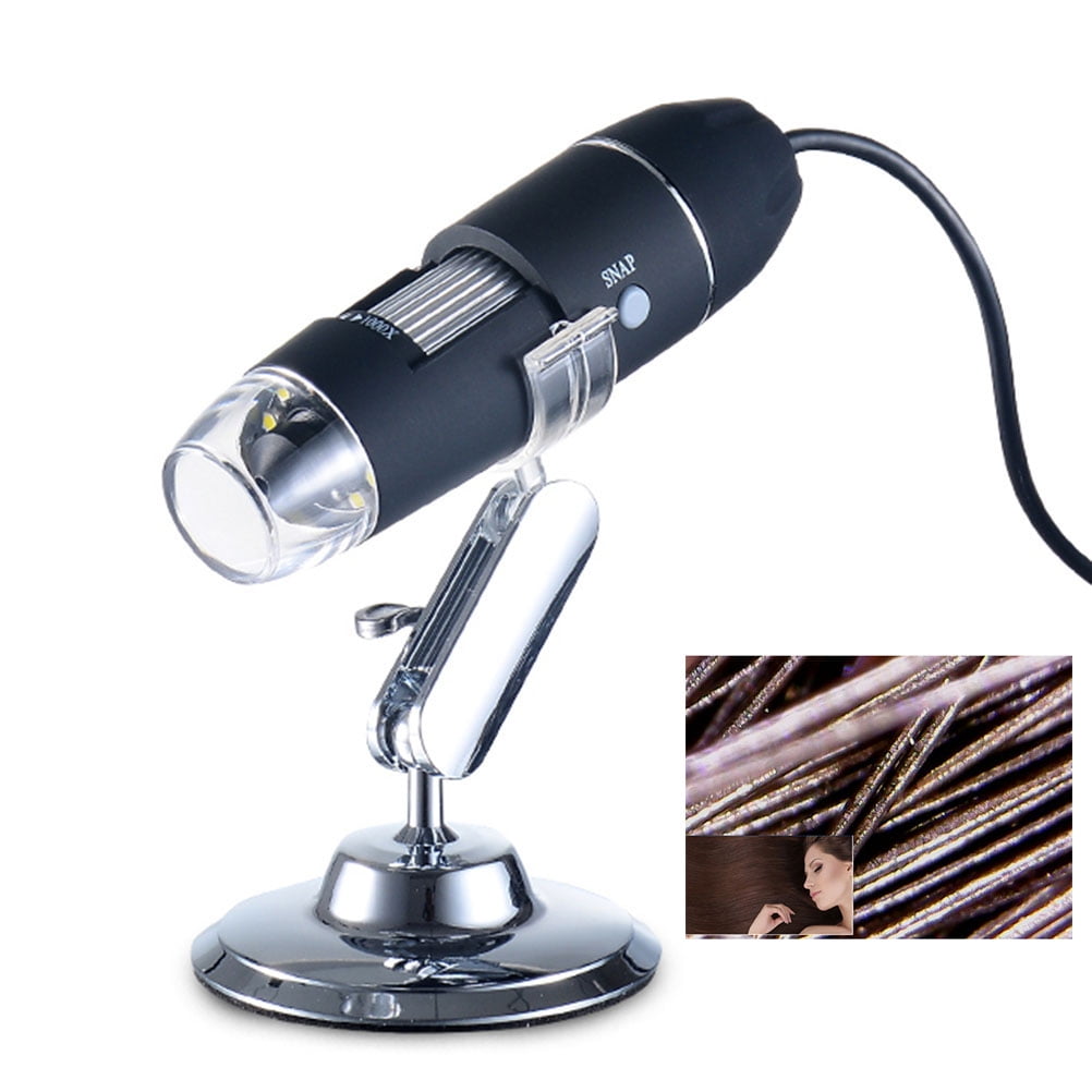 Portable USB Digital Microscope 1000X 8 LED Electronic Magnifier with ...