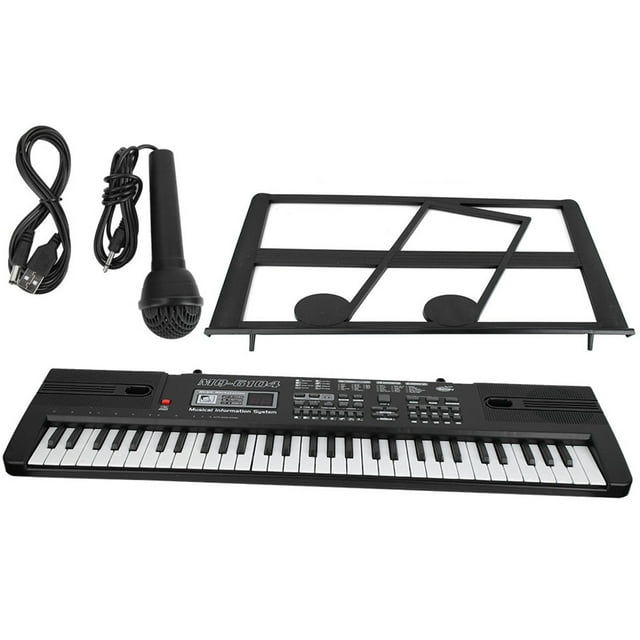 Portable USB Electronic Keyboard Piano 61 Keys With Microphone For Kids ...
