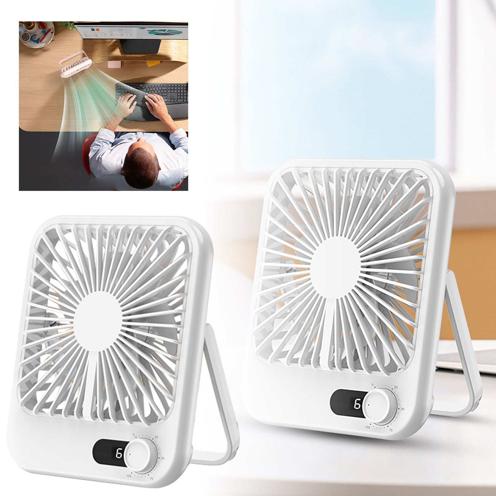 Portable USB Fans With Rechargeable Battery Wall And Stand Fan Super ...