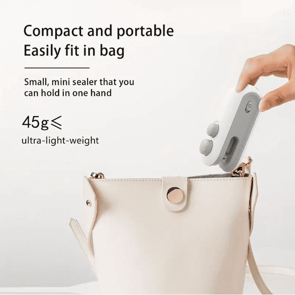 Portable USB Food Sealer with Heat Seal & Cut Mini Kitchen Tool for ...