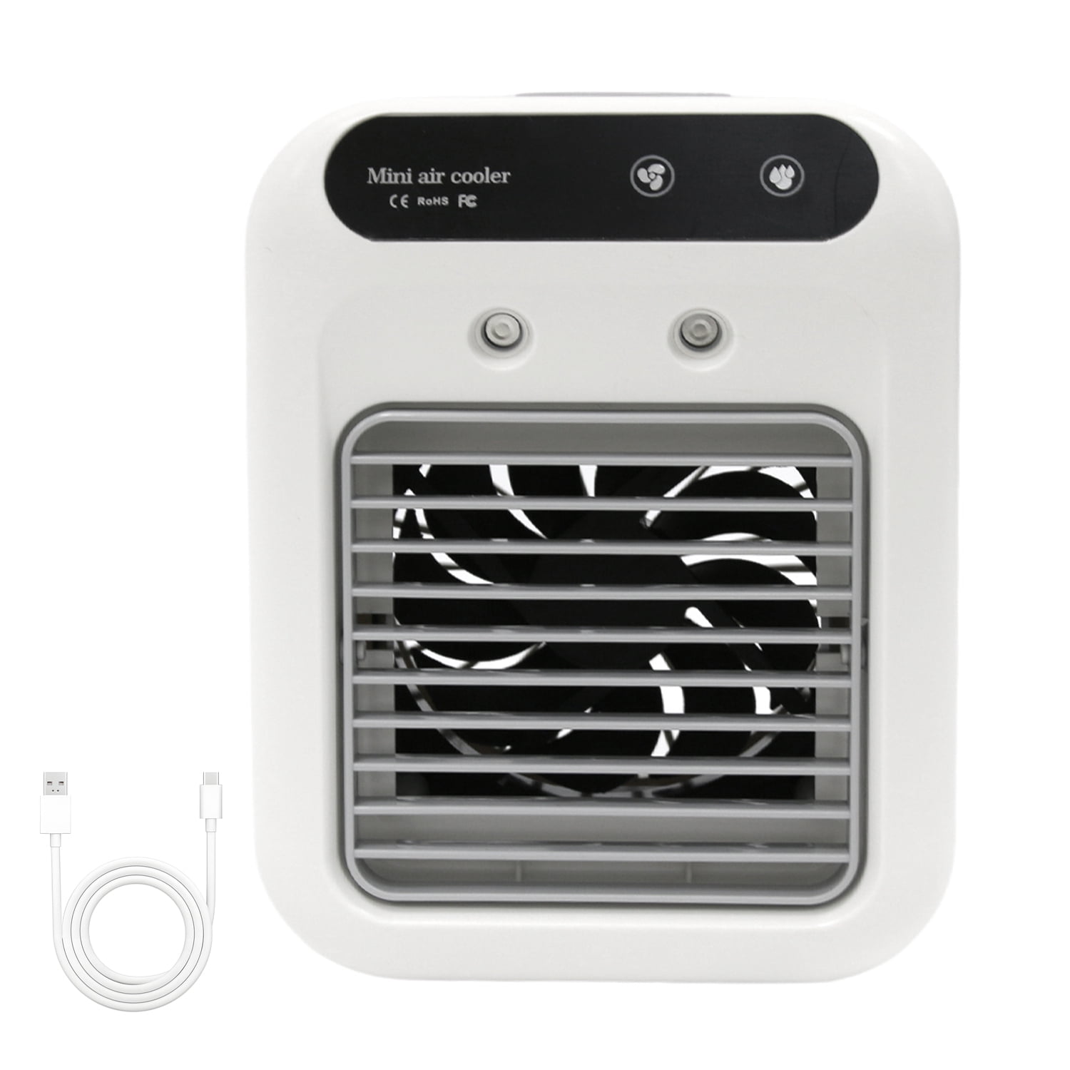 Portable USB Mini Air Conditioner Fan with 2 Speeds Touch Control ...