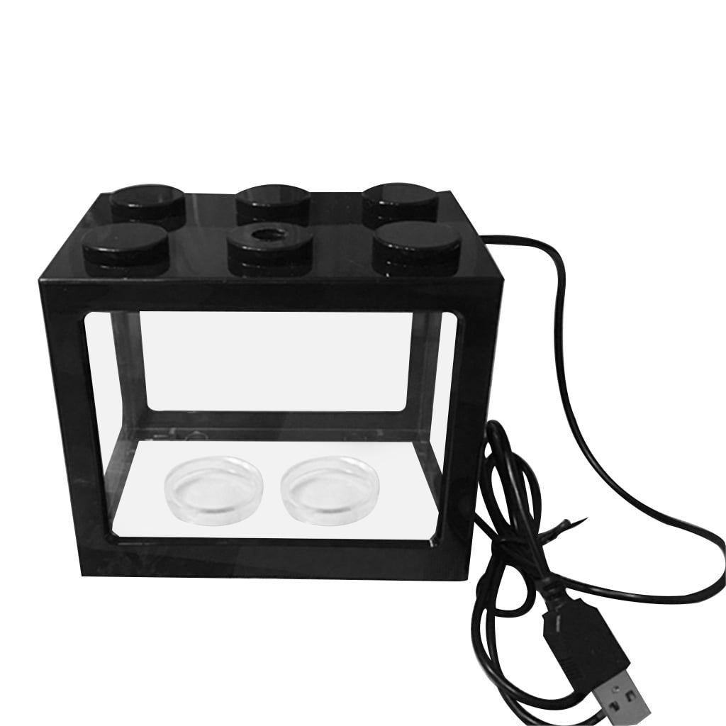 Portable USB Mini Aquarium Fish for Light Betta Fish Fighting Cylinder ...