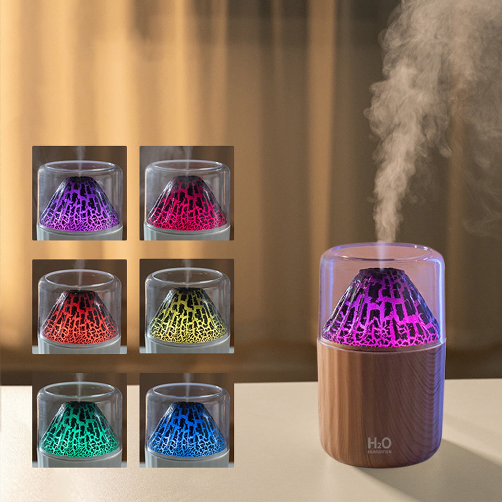 Portable USB Mini Humidifier with LED Light, 300ml Desktop Mist Sprayer ...