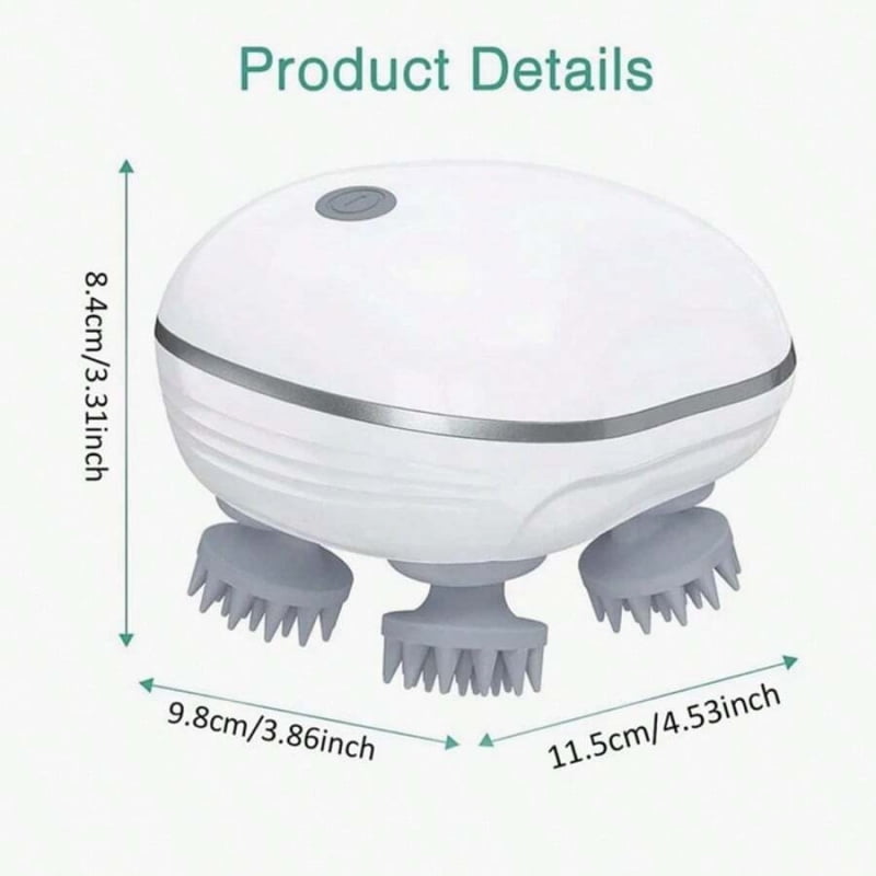 Portable USB - Powered & Silicone Build Electric Scalp Massager ...