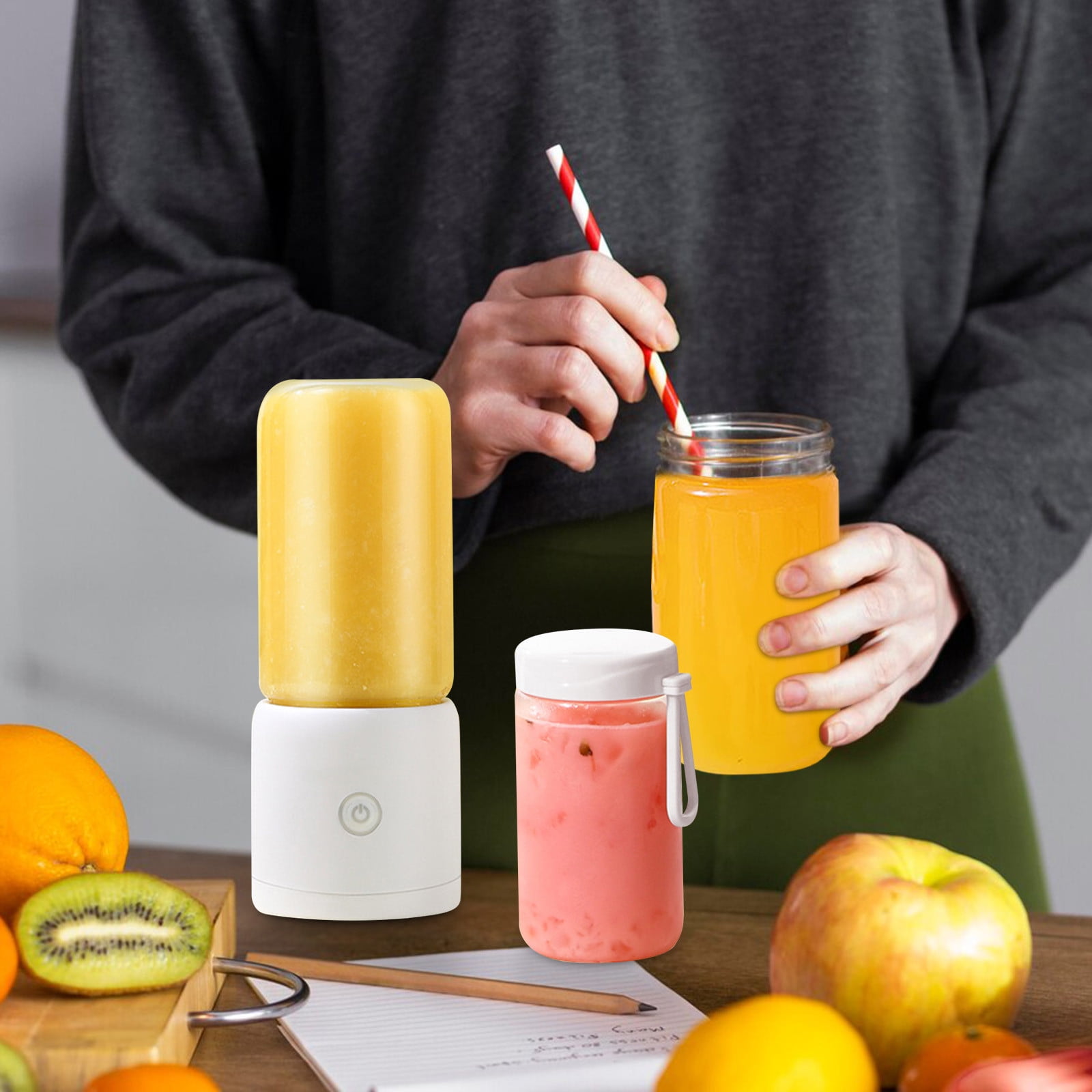 Portable USB Rechargeable Blender for Shakes and Juices | 6 Stainless ...