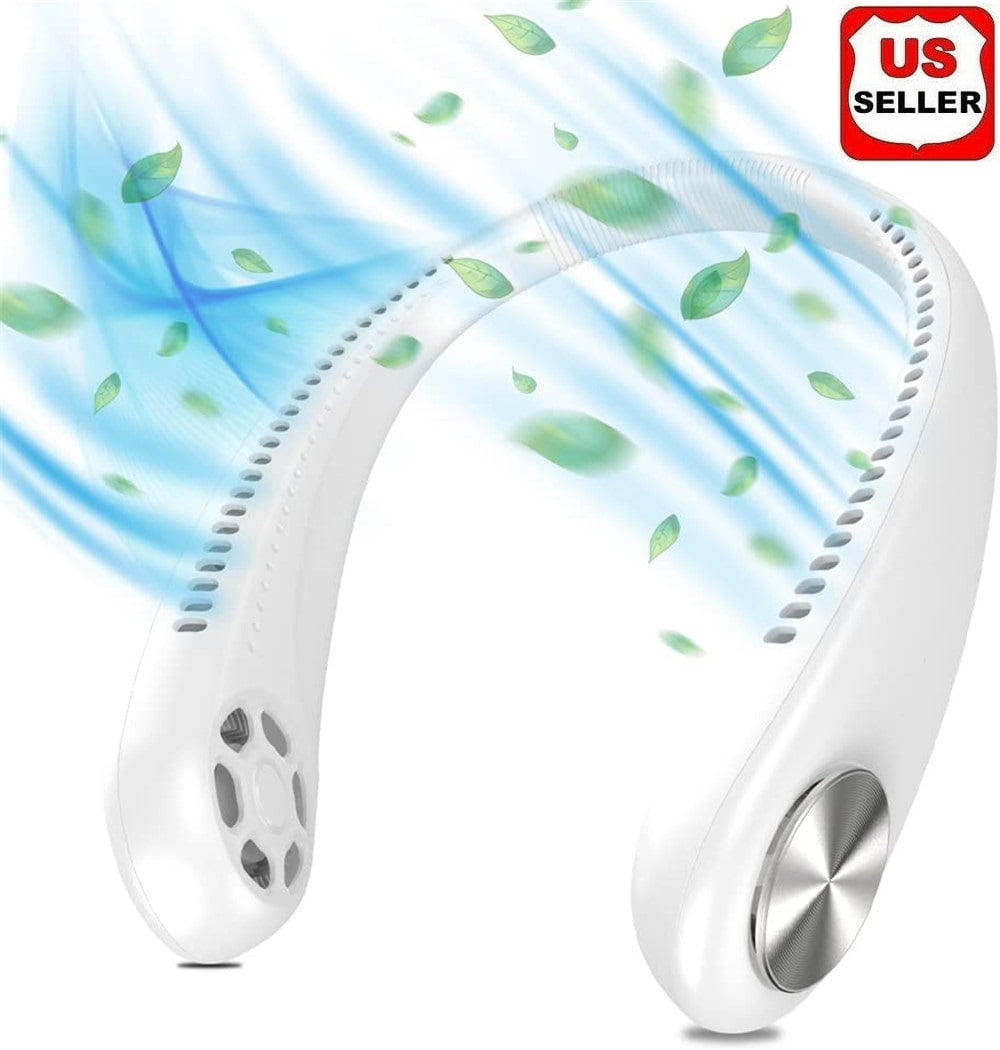 Portable USB Rechargeable Neckband Dual Cooling Mini Fan Lazy Neck ...