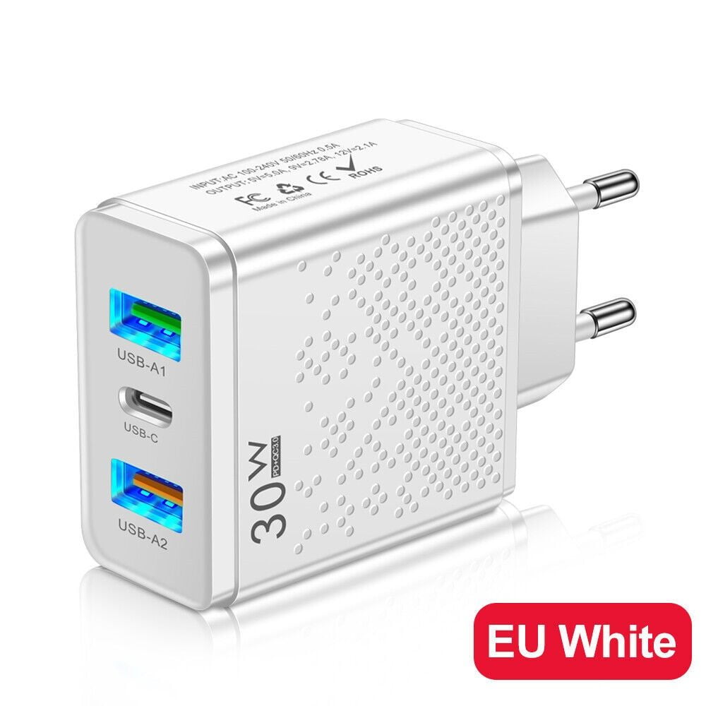 Portable USB Transformer 3 Port Adapter Wall Charger Fast Quick Charger ...