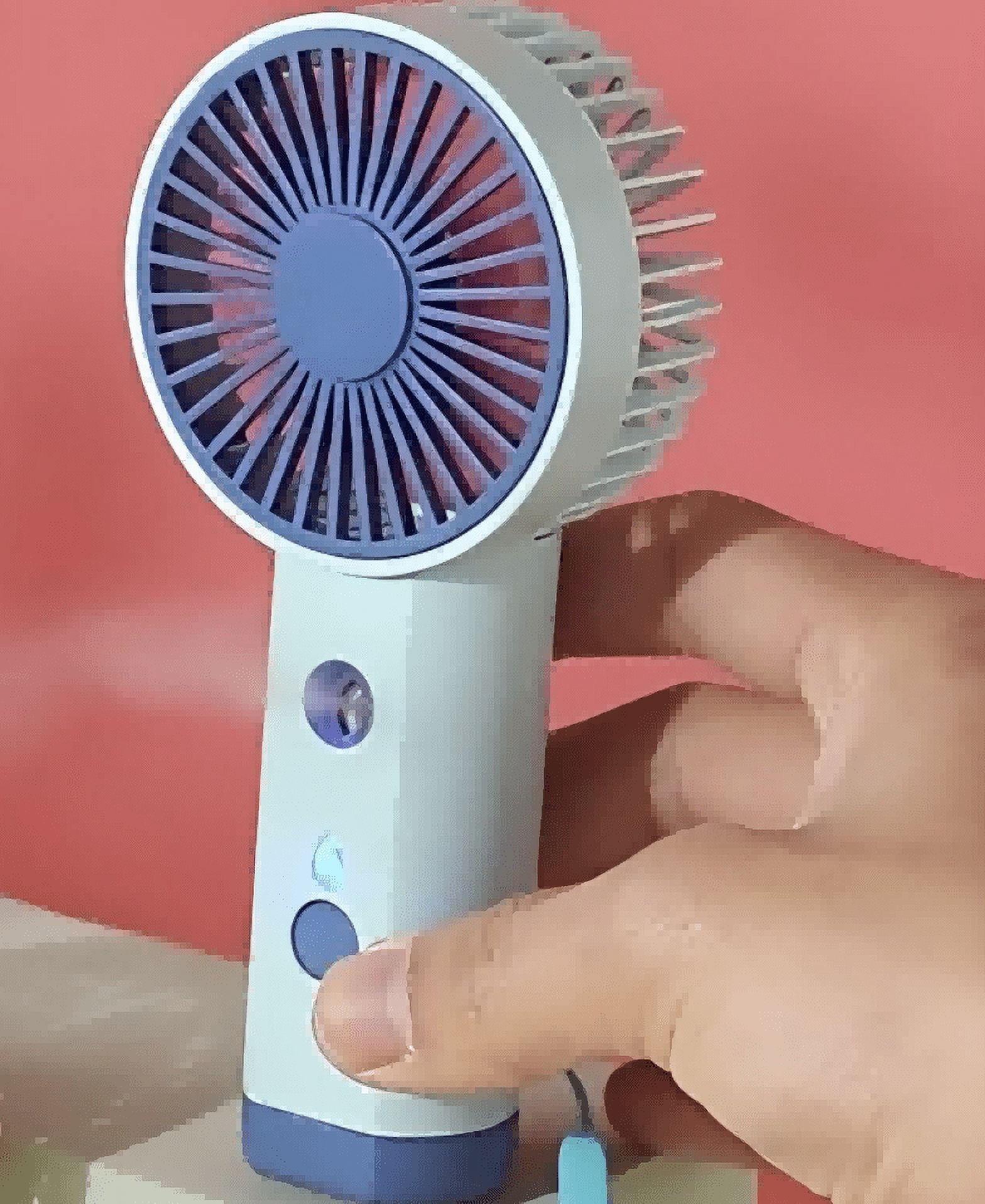 Portable USB misting fan Mini Cordless Rechargeable Personal Fan with ...