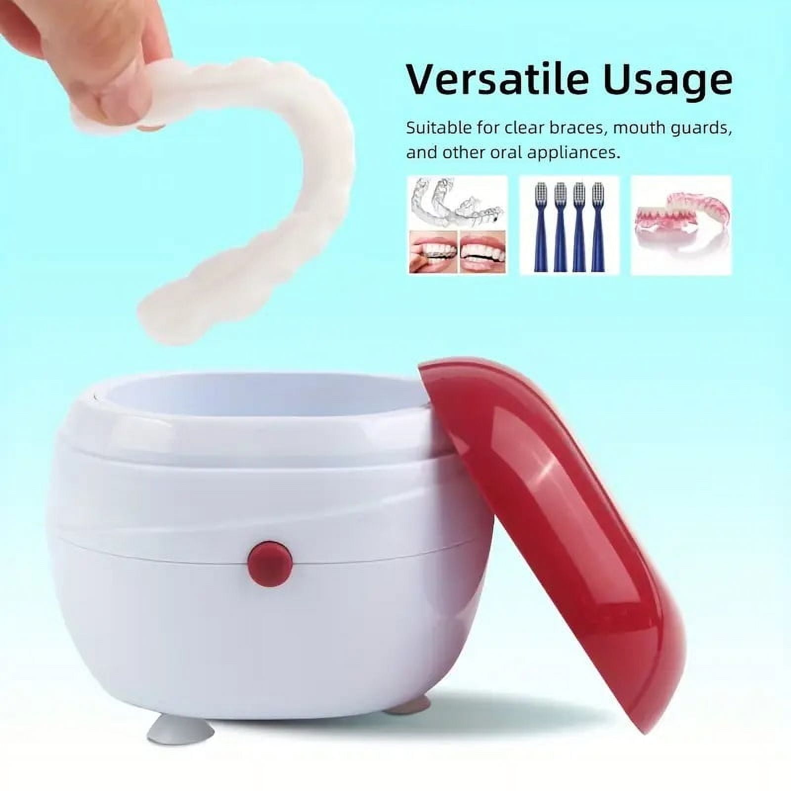 Portable Ultrasonic Cleaner for Retainers Mouth Guards Clear Braces ...