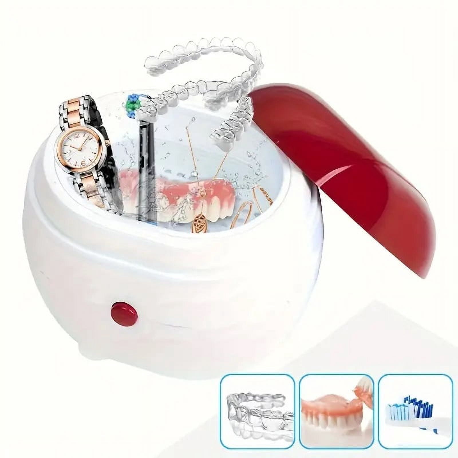 Portable Ultrasonic Denture Cleaner for Retainers Mouthguards Jewelry ...
