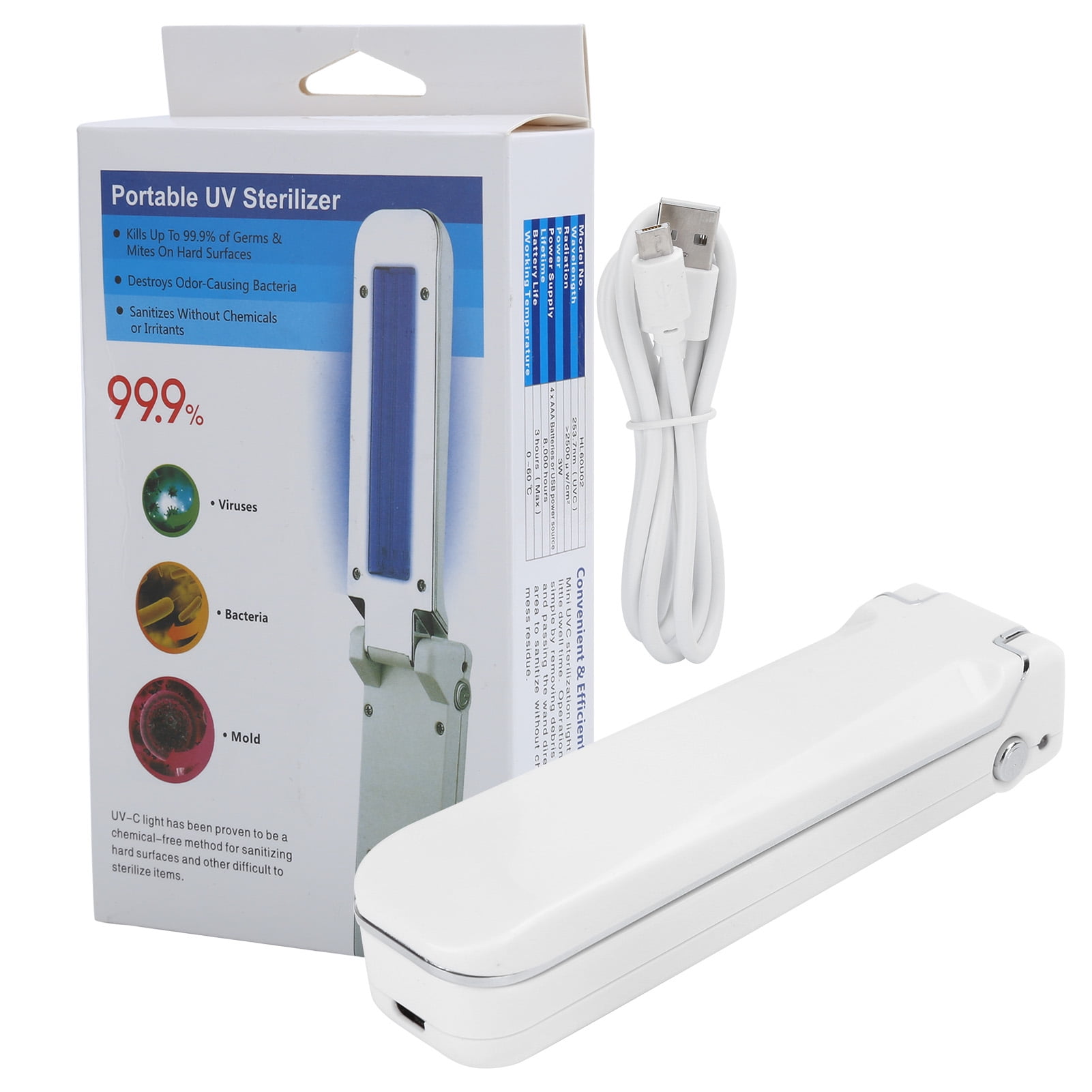 Portable Ultraviolet Rays Lamps Handheld UVC Light Mite Removing ...