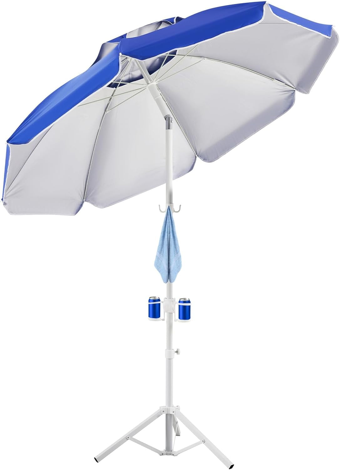 Portable Umbrella with Stand, 6.5ft Sun Shade Umbrella with Stand ...