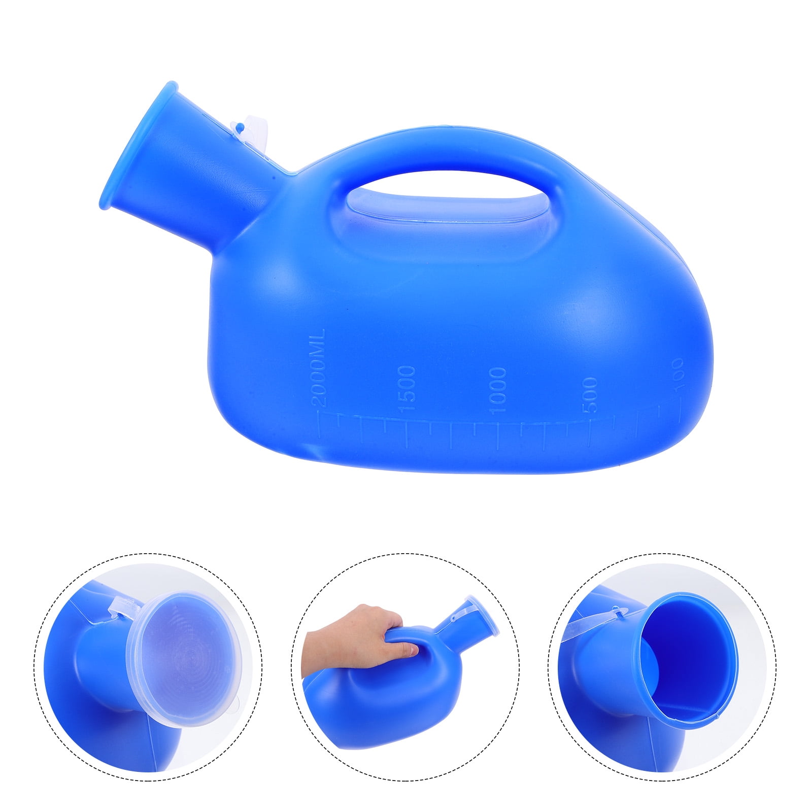 Portable Urine Bucket Home Chamber Pot 2000ml Urinal Collector with ...