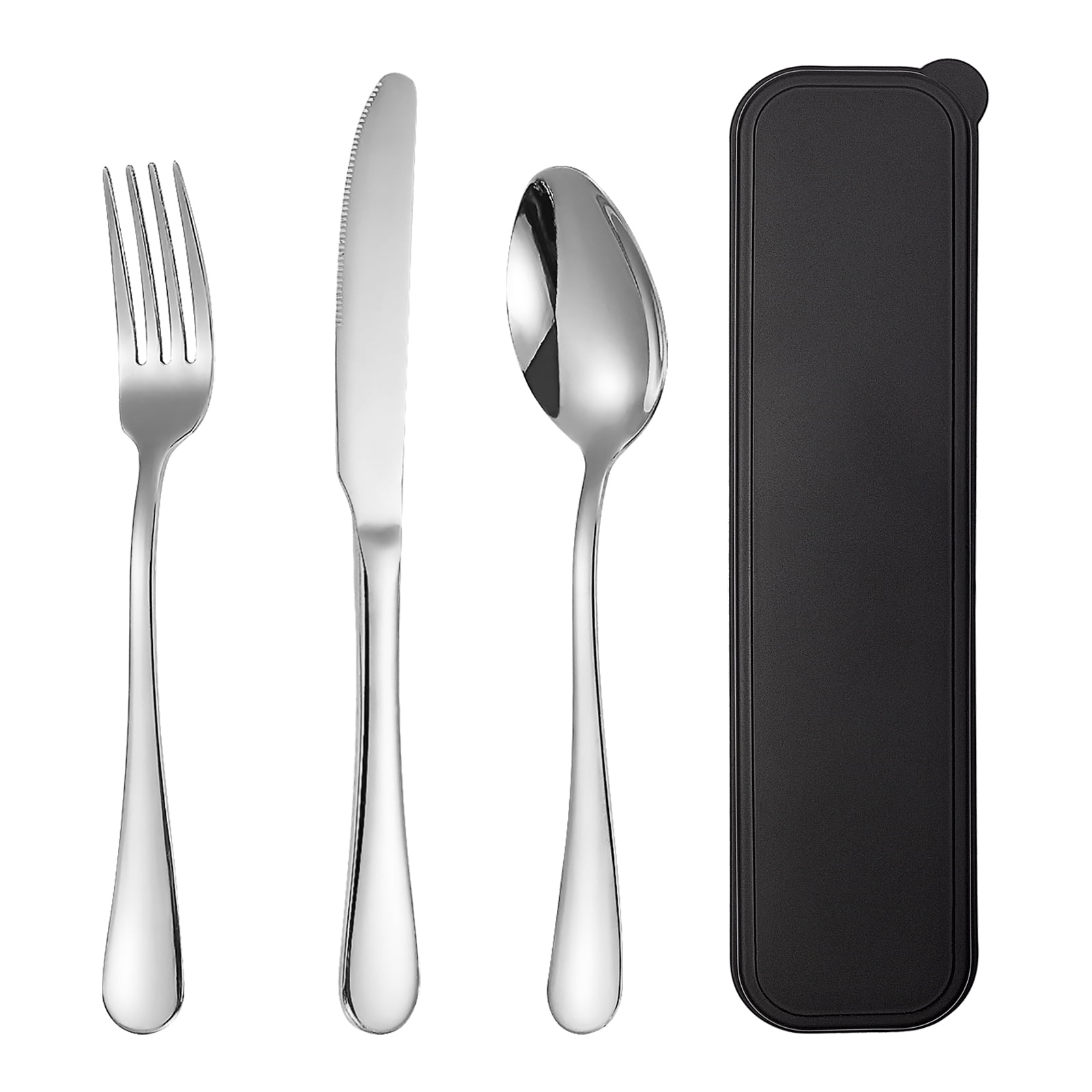 Portable Utensils Set with Case Travel Flatware Set with Case 3 Piece ...