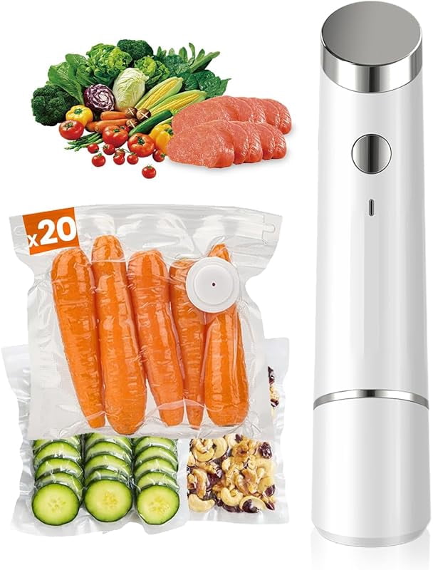 Portable Vacuum Sealer for Food, Reusable Sealer Bags with 60kPa ...