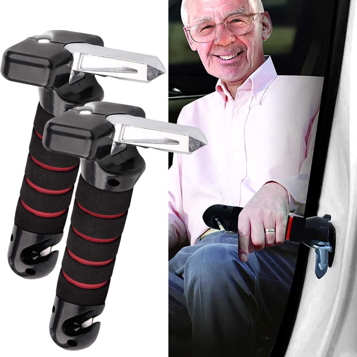 Portable Vehicle Support Handle, 4 in 1 Vehicle Support Handle with LED ...