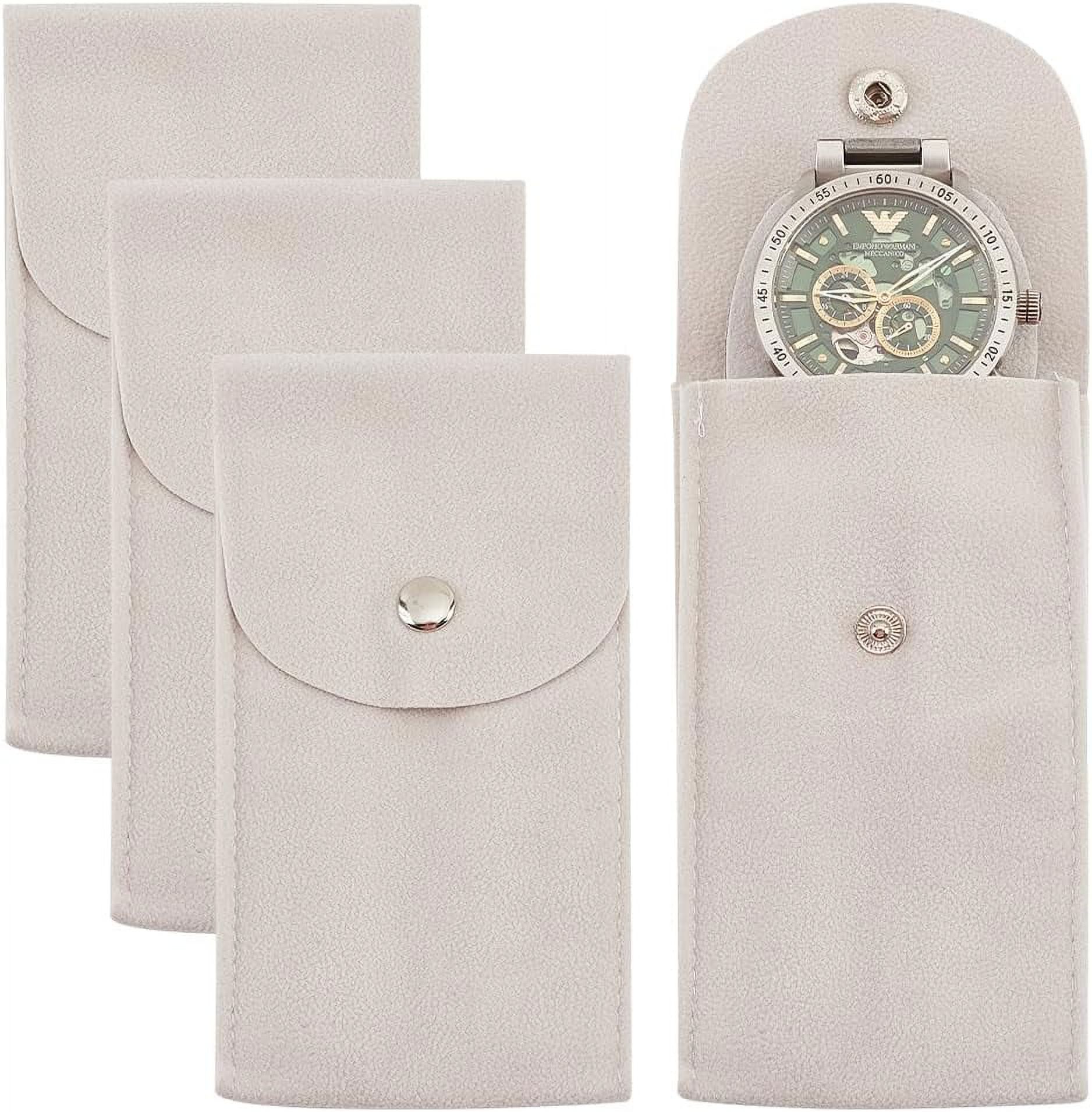 Portable Velvet Watch Pouches Watch Travel Storage Bags Rectangle with ...