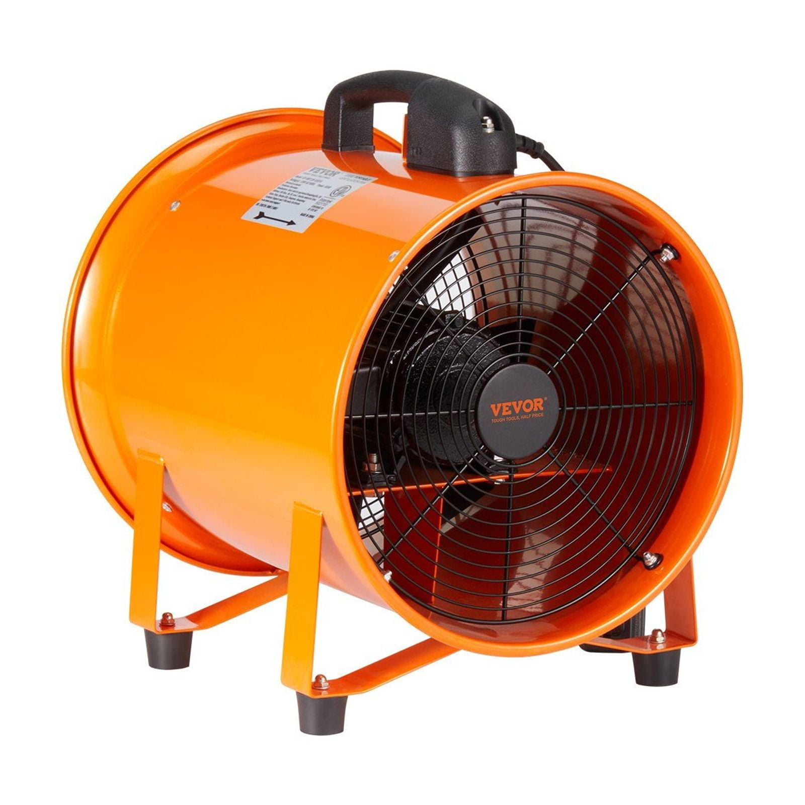 Portable Ventilator, 12 inch Heavy Duty Cylinder Fan with 16.4ft Duct ...
