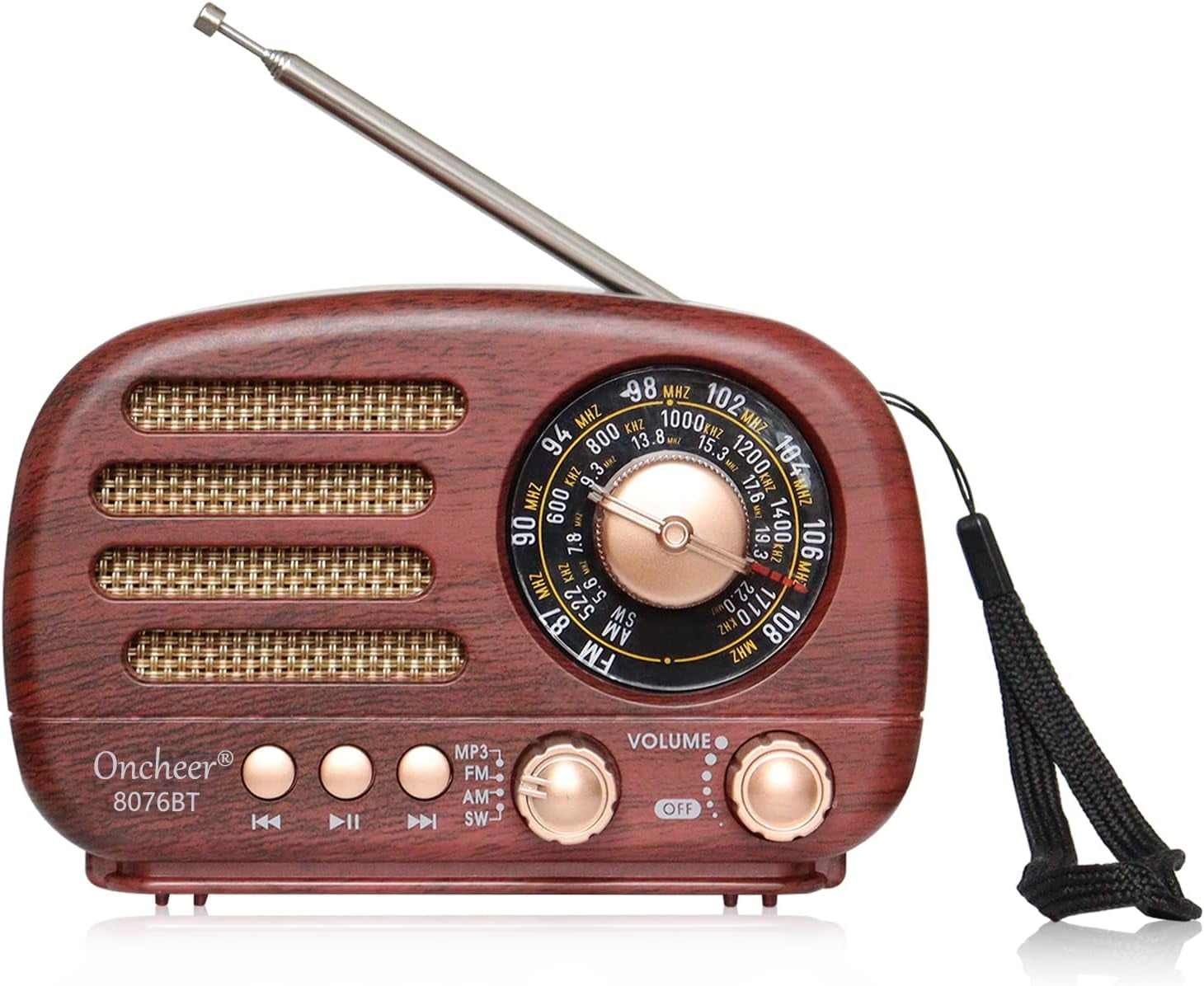 Portable Vinta Radio Retro Bluetooth Speaker, FM/AM/SW Old Fash Classic ...