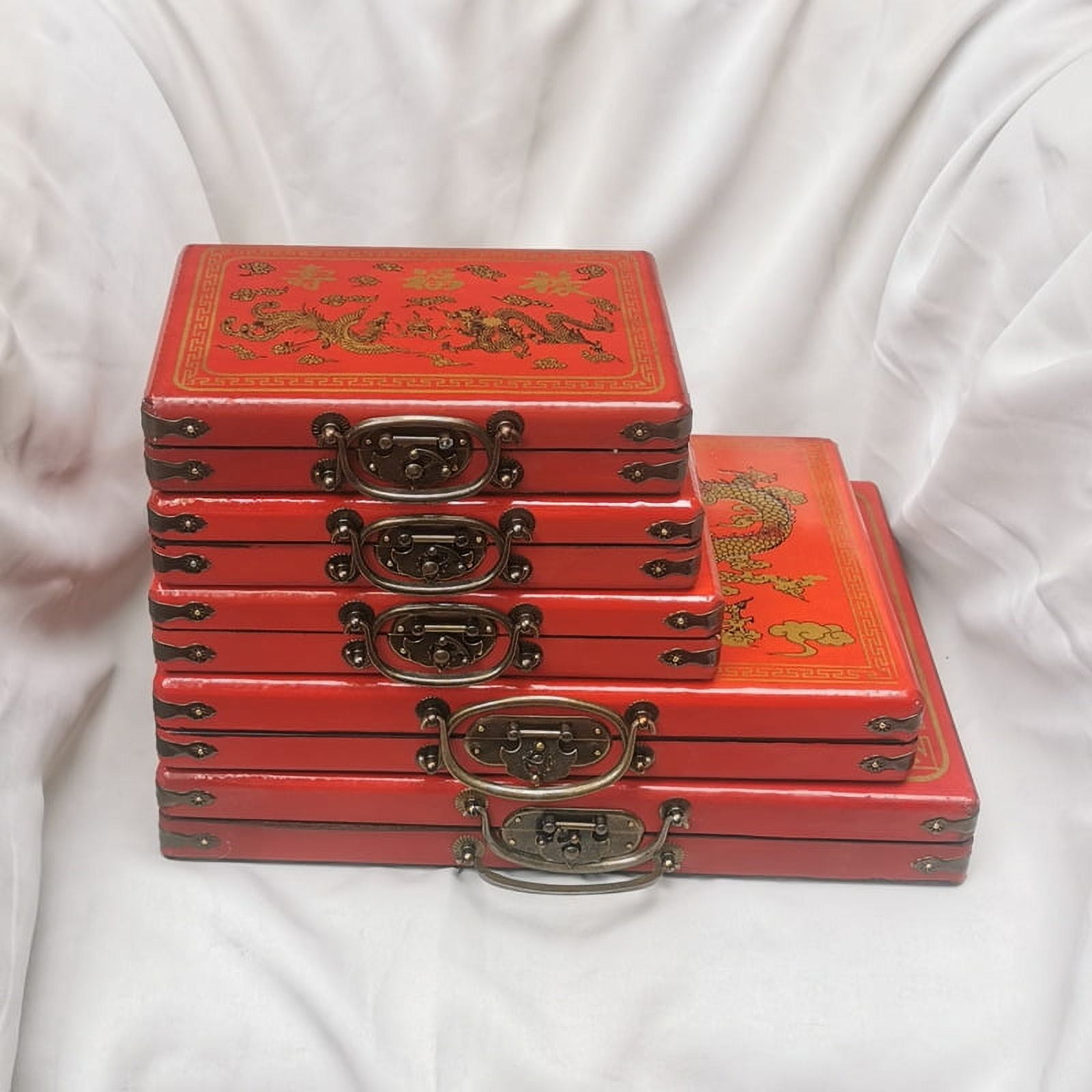 Portable Vintage Mahjong Set Container With Handle Mahjong Storage Box ...