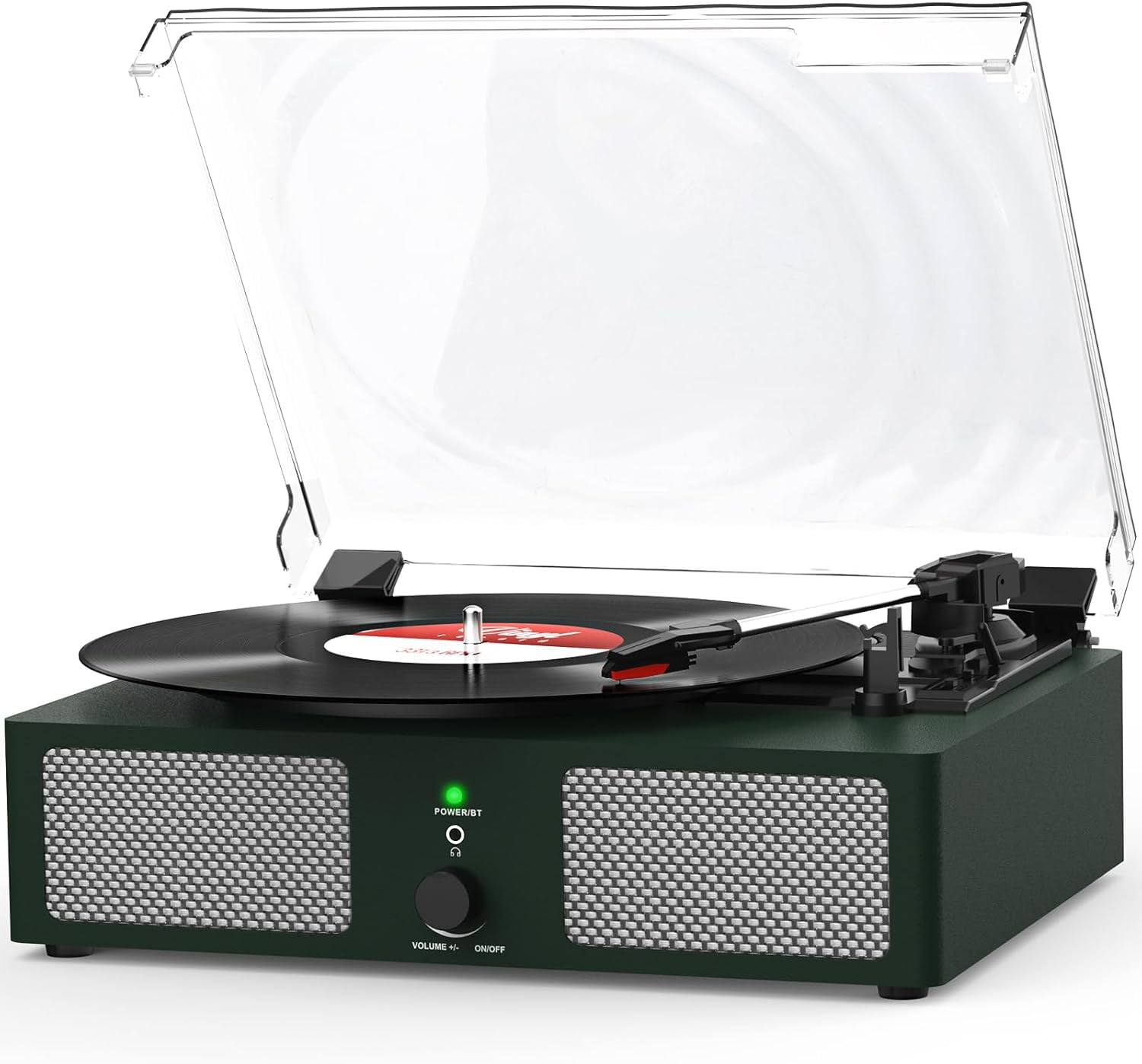 Portable Vintage Vinyl Record Player with Built-in Speakers Supports ...