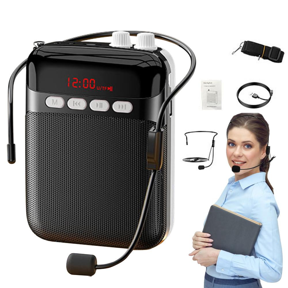 Portable Voice Amplification System - Wireless Microphone & Adjustable ...