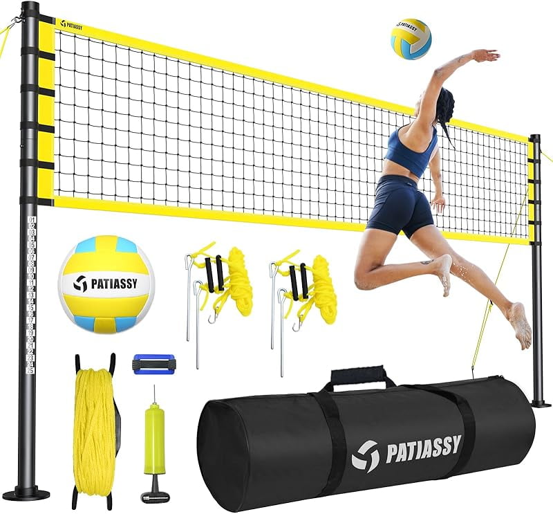 Portable Volleyball Net Set for Backyard, Beach & Outdoor - Regulation ...