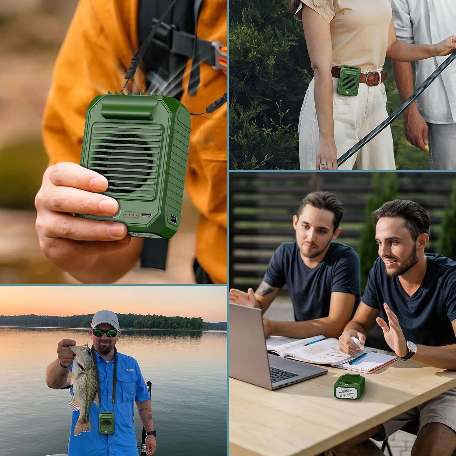 Portable Waist Clip Fan, 10000mAh Battery Cool Clip Fan, Hands-free 3 ...