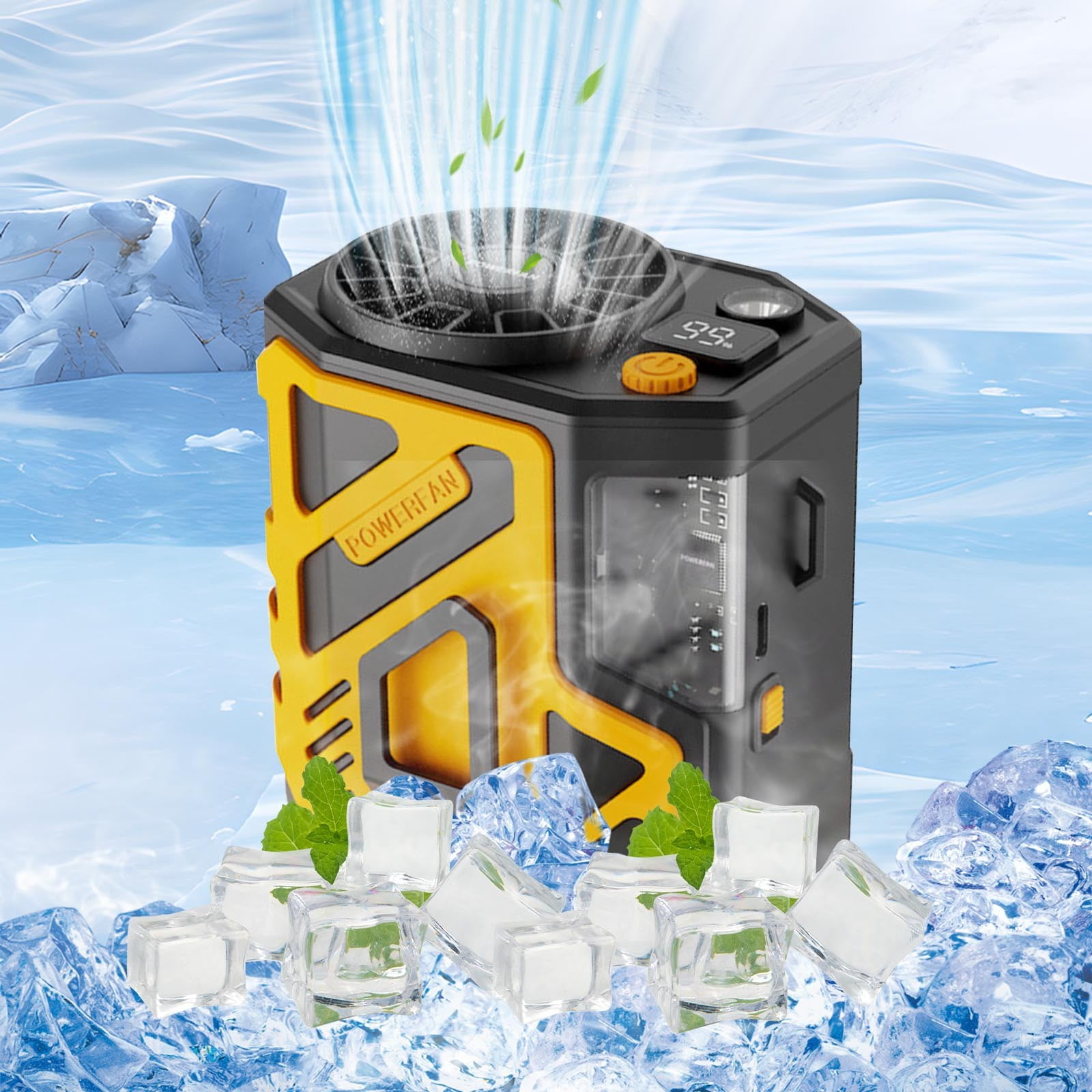 Portable Waist Clip Fan, 6000mAh Battery Operated Necklace Fan, 24 ...